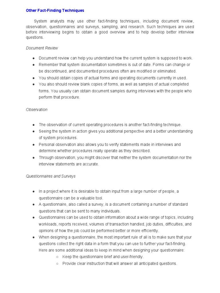 Other Fact-Finding Techniques | Download Free PDF | Intelligence Analysis | Sampling (Statistics)