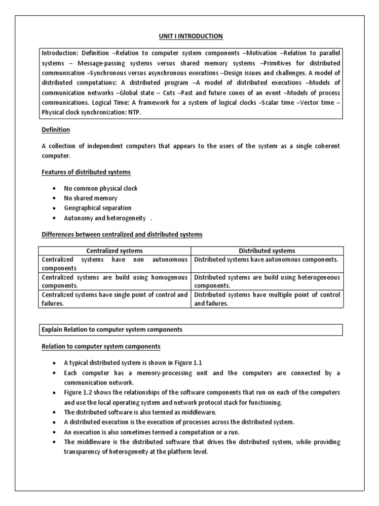 Unit 1 | PDF | Parallel Computing | Distributed Computing