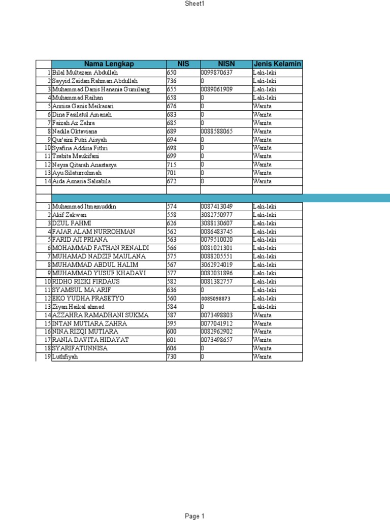 Format Data Santri | PDF