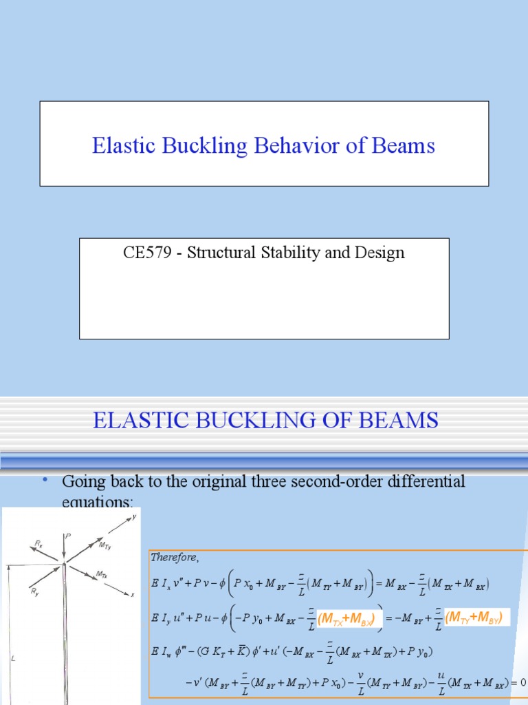 Elastic Buckling Behavior of Beams: CE579 - Structural Stability and Design | PDF | Eigenvalues ...