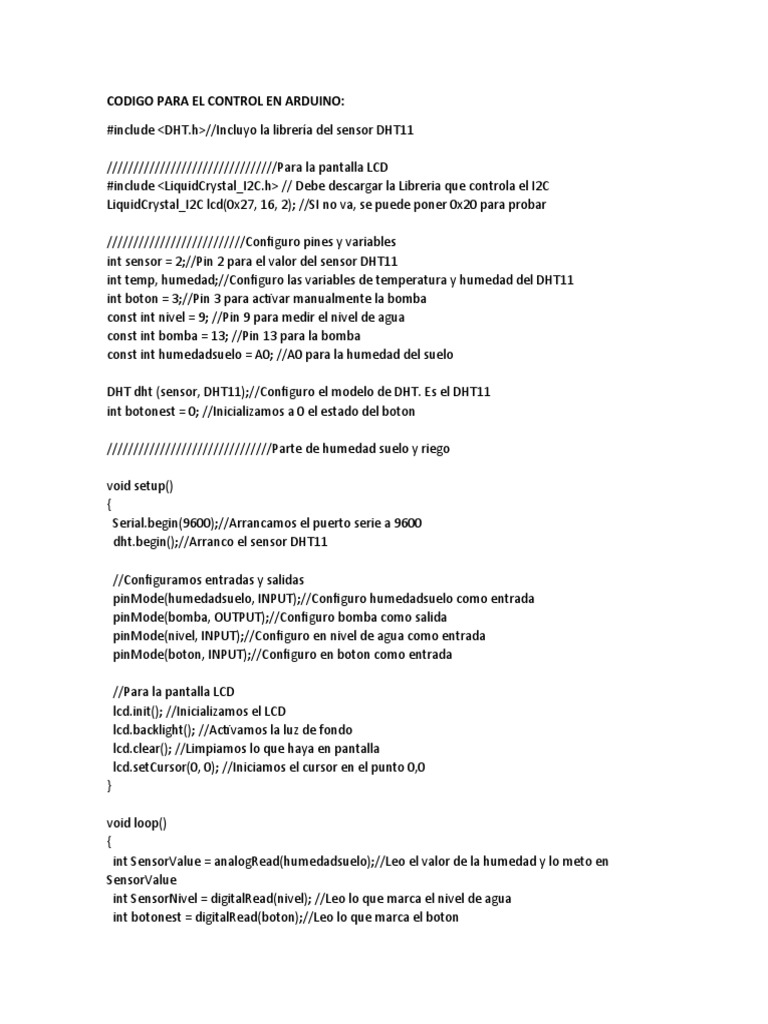 Codigo - Esquema Arduino | PDF | Riego | Ciencias de la Computación