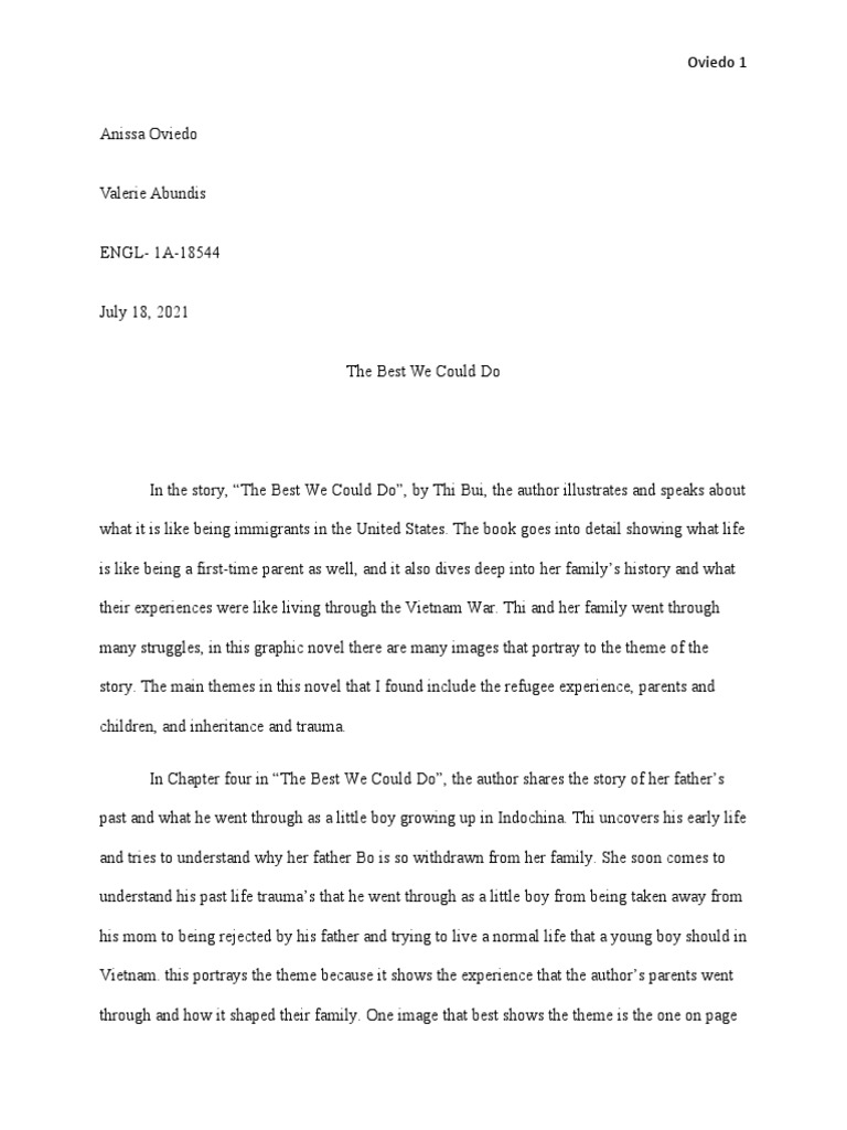 The Best We Could Do Essay | PDF