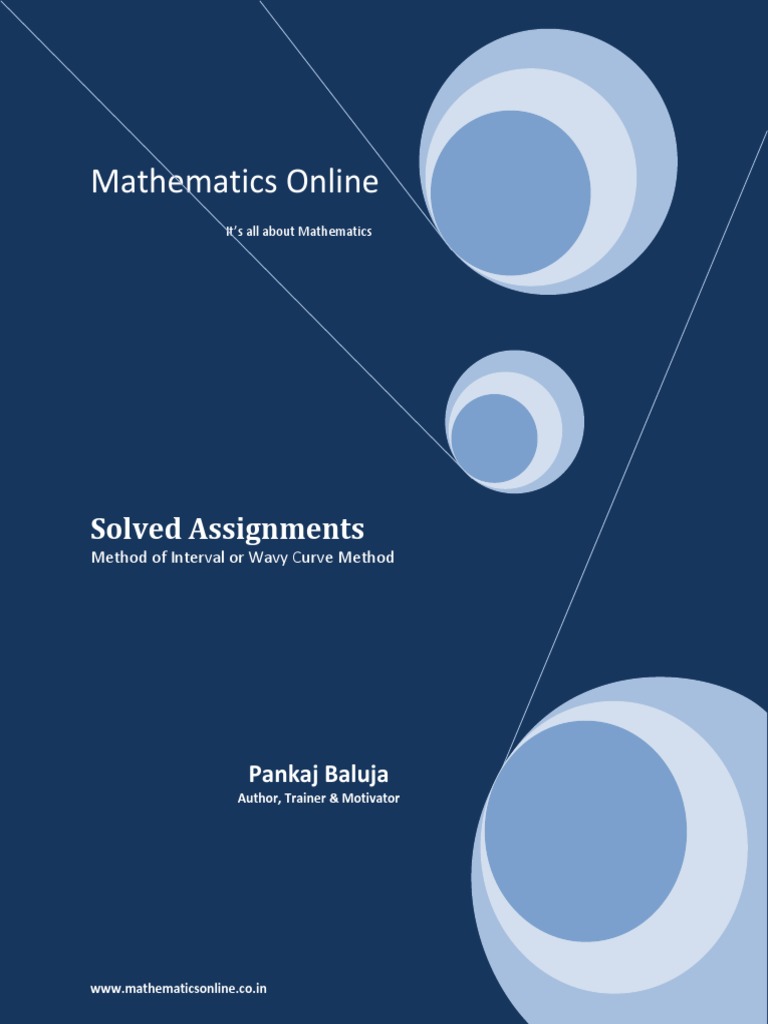 Mathematics Online: Solved Assignments | PDF | Mathematics | Mathematical Analysis