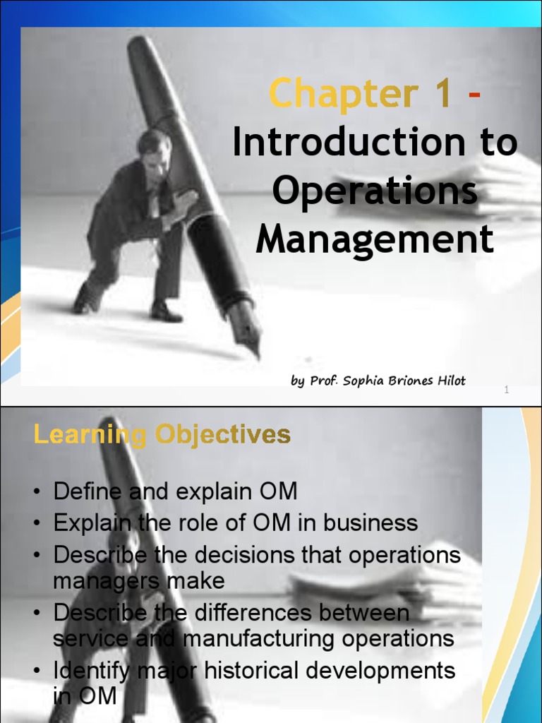 OPM TQM Introduction To Operation Management | PDF | Operations ...