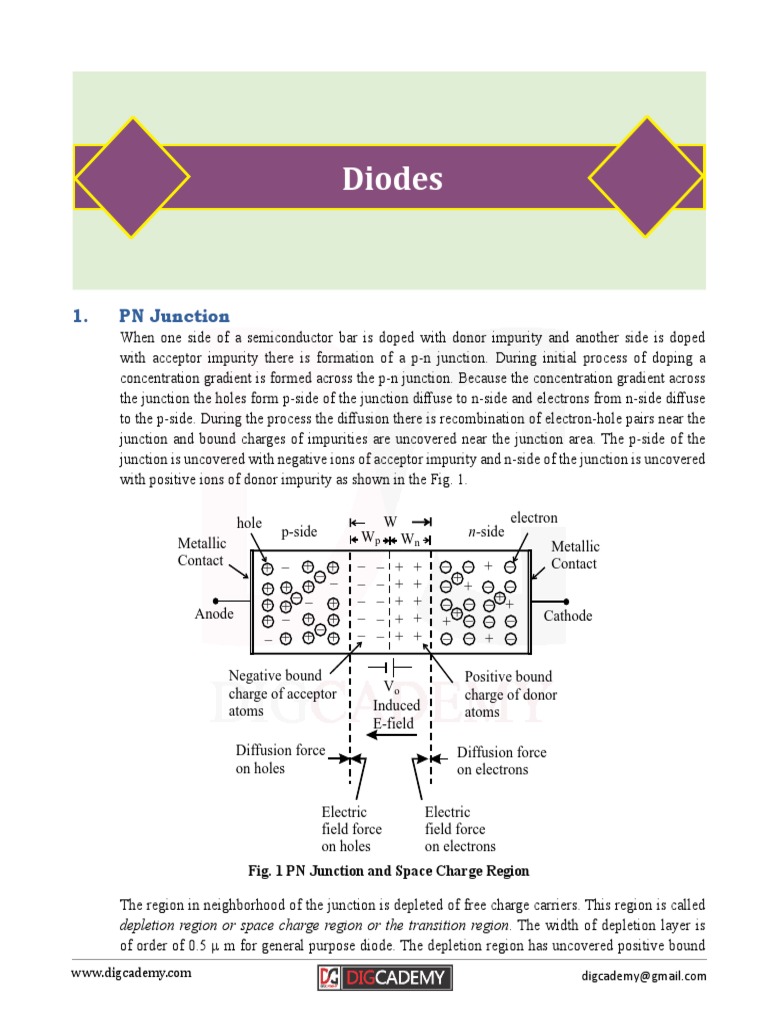 Chapter 1 Diodes | PDF | P–N Junction | Electromagnetism