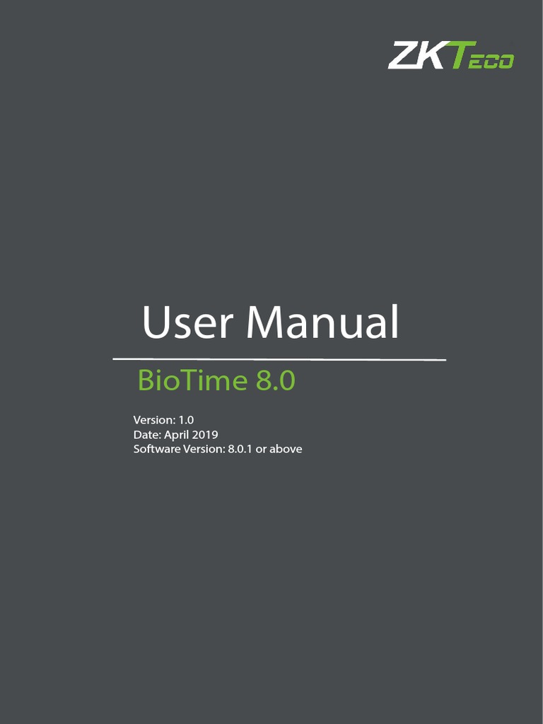 User Manual: Biotime 8.0 | PDF | Login | Superuser