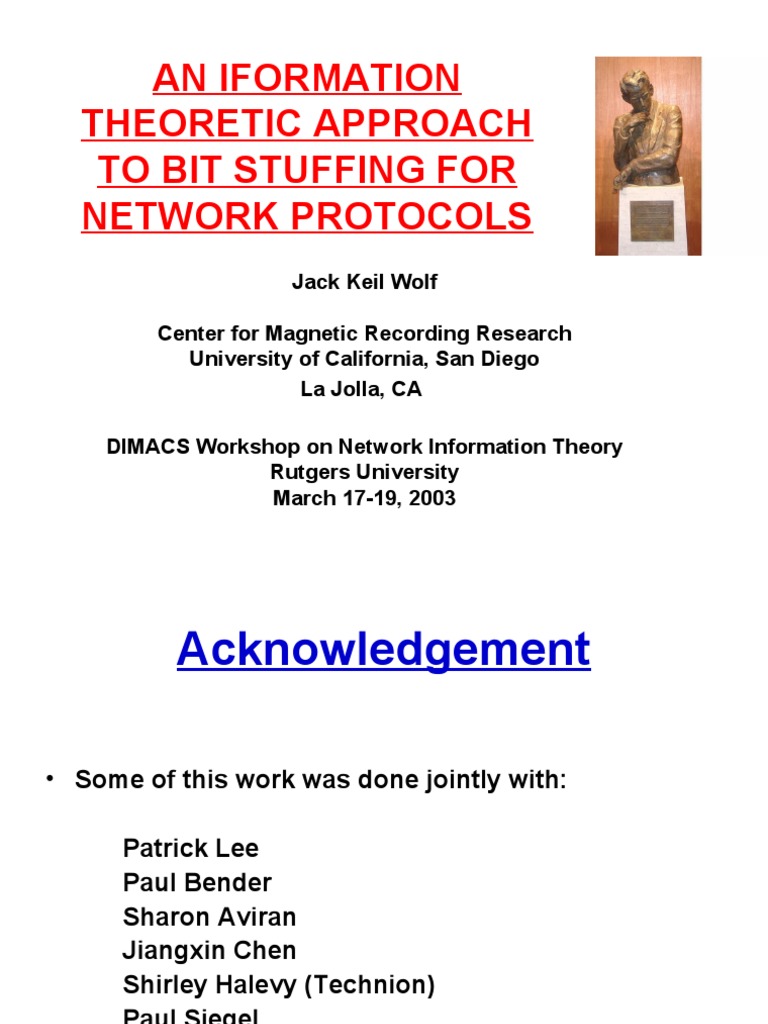 An Iformation Theoretic Approach To Bit Stuffing For Network Protocols ...