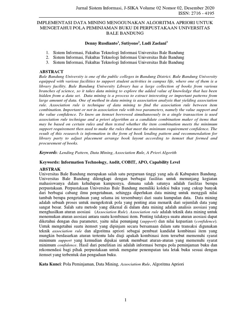 Implementasi Data Mining Menggunakan Algoritma Apriori | PDF | Algorithms And Data Structures ...