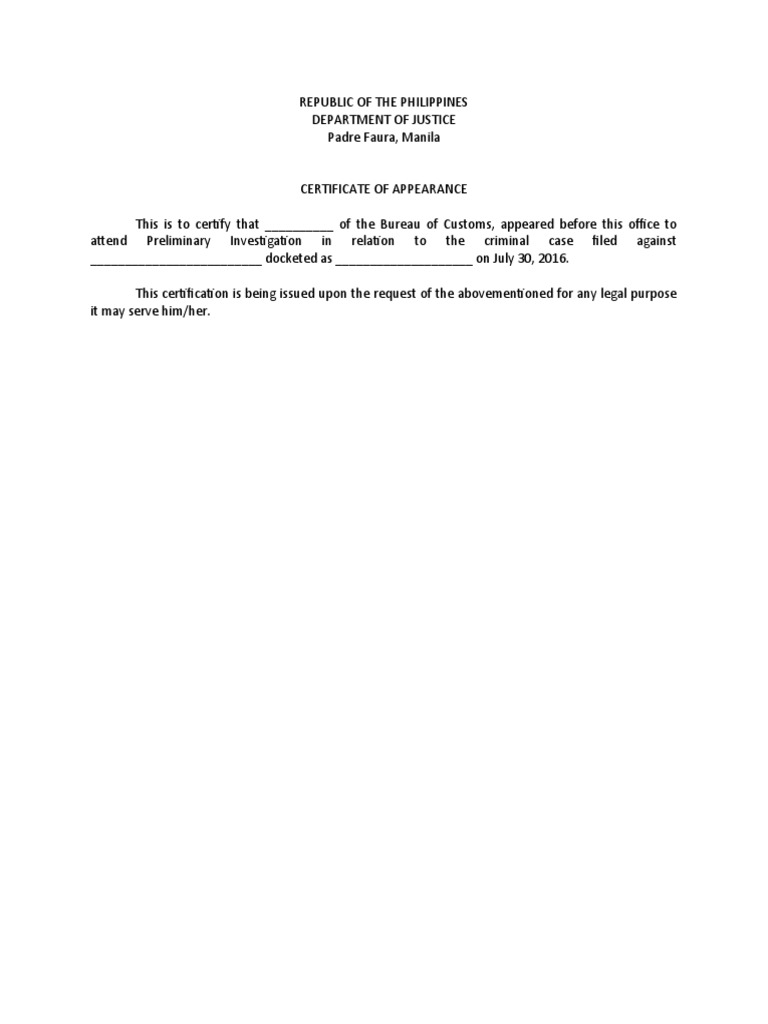 Appearance Template | PDF