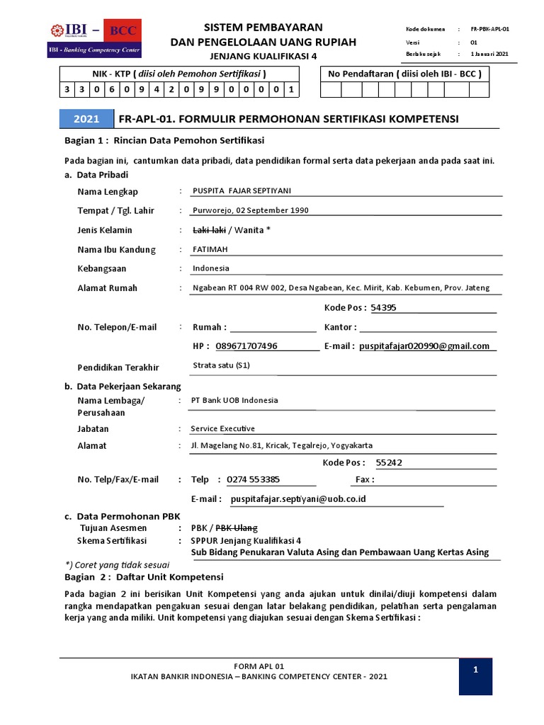 PVA Form APL Valas Dan UKA | PDF