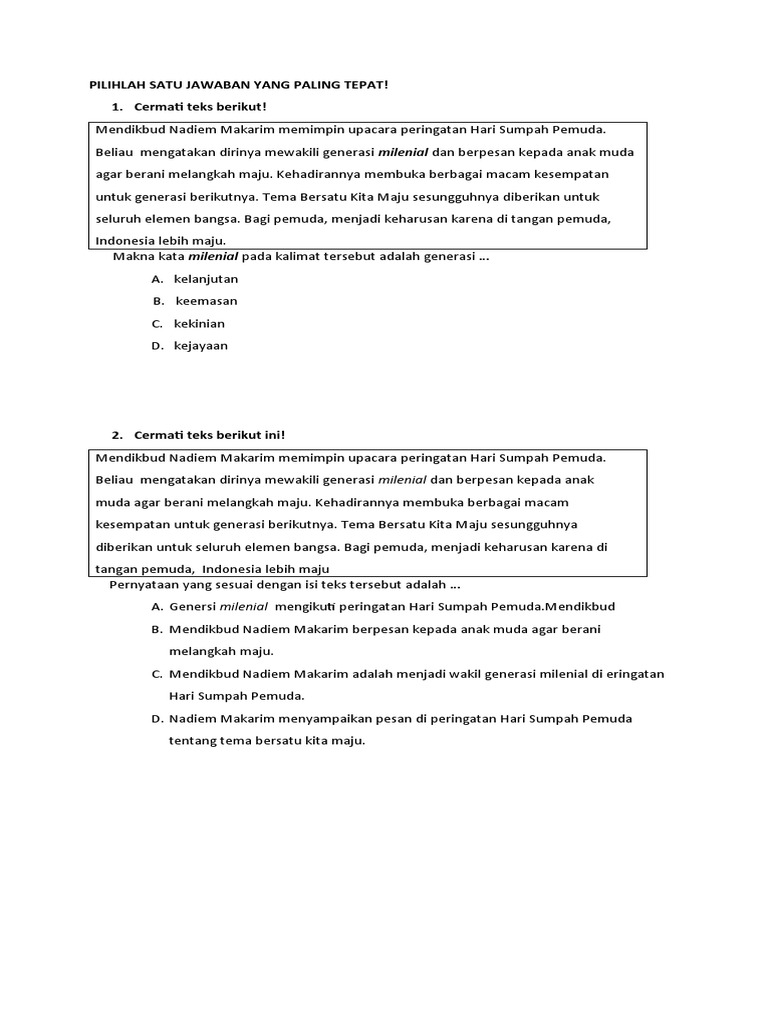 Latihan Soal Kls 9 | PDF