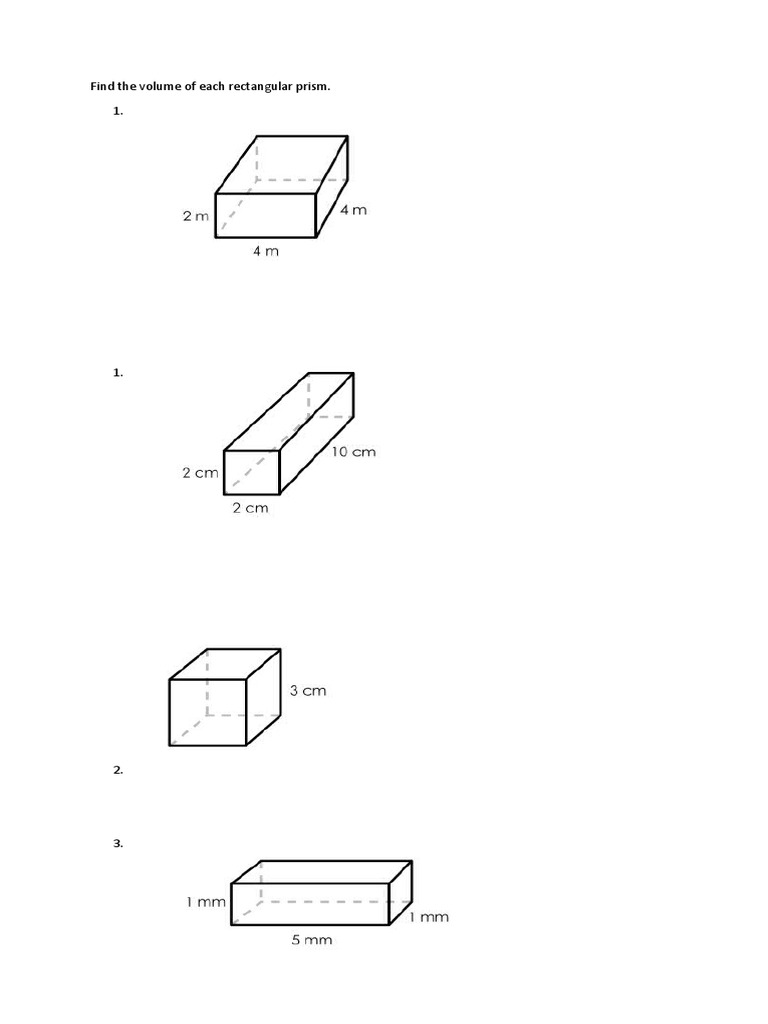 Find The Volume of Each Rectangular Prism | PDF