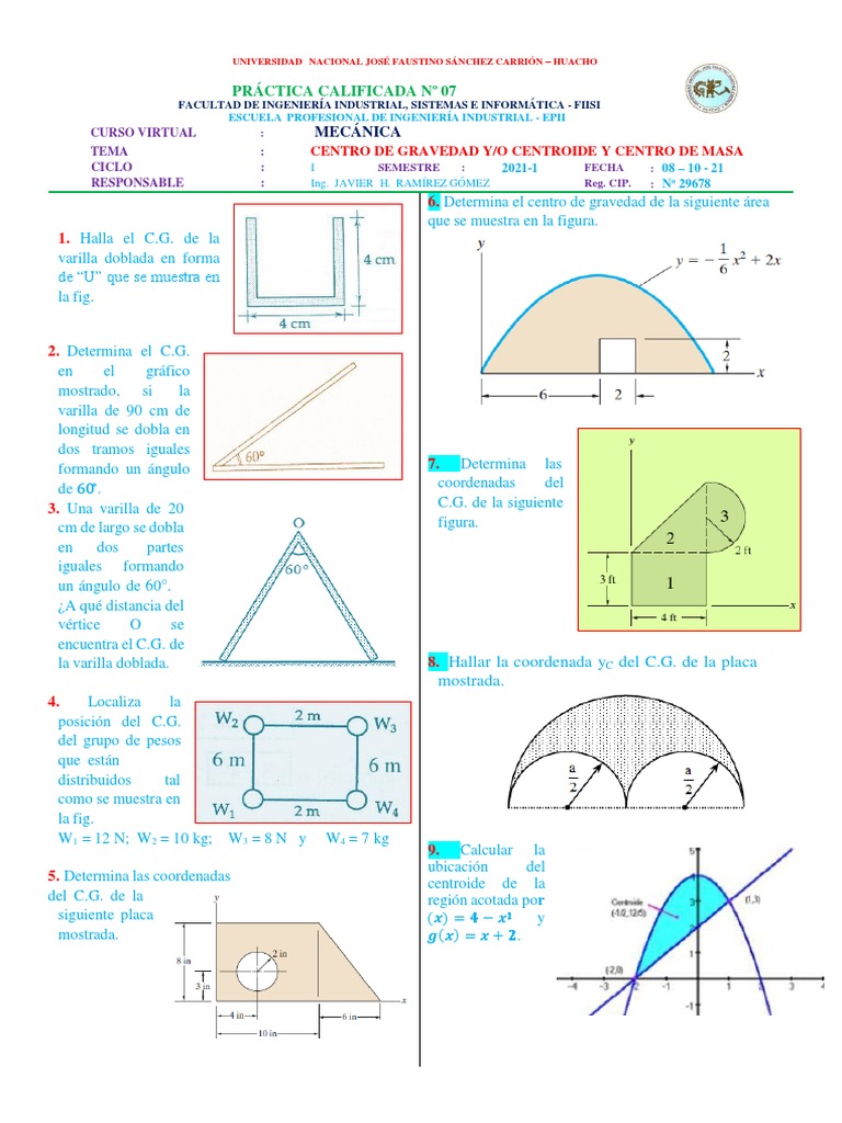 P.C. #7 - Centroides | PDF | Centro de masa