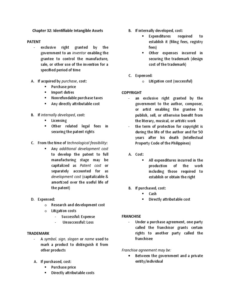 4.2 - Identifiable Intangible Assets | PDF | Intangible Asset | Franchising
