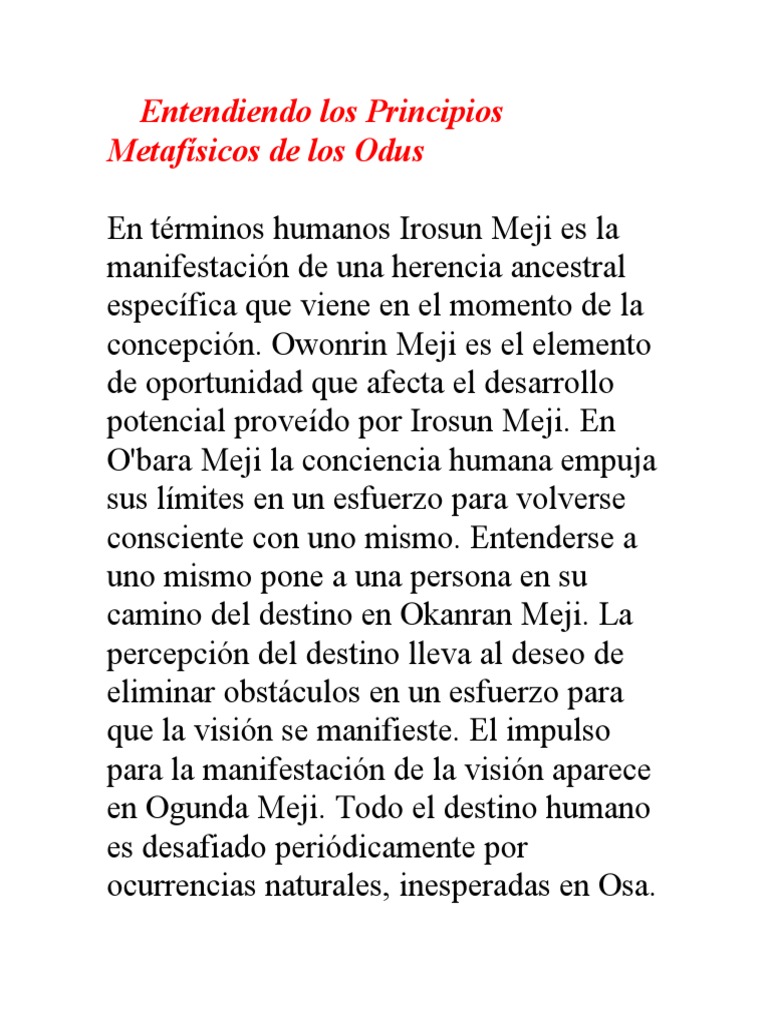 Entendiendo Los Principios Metafísicos de Ifa1 | PDF | Dimensión | Esfera