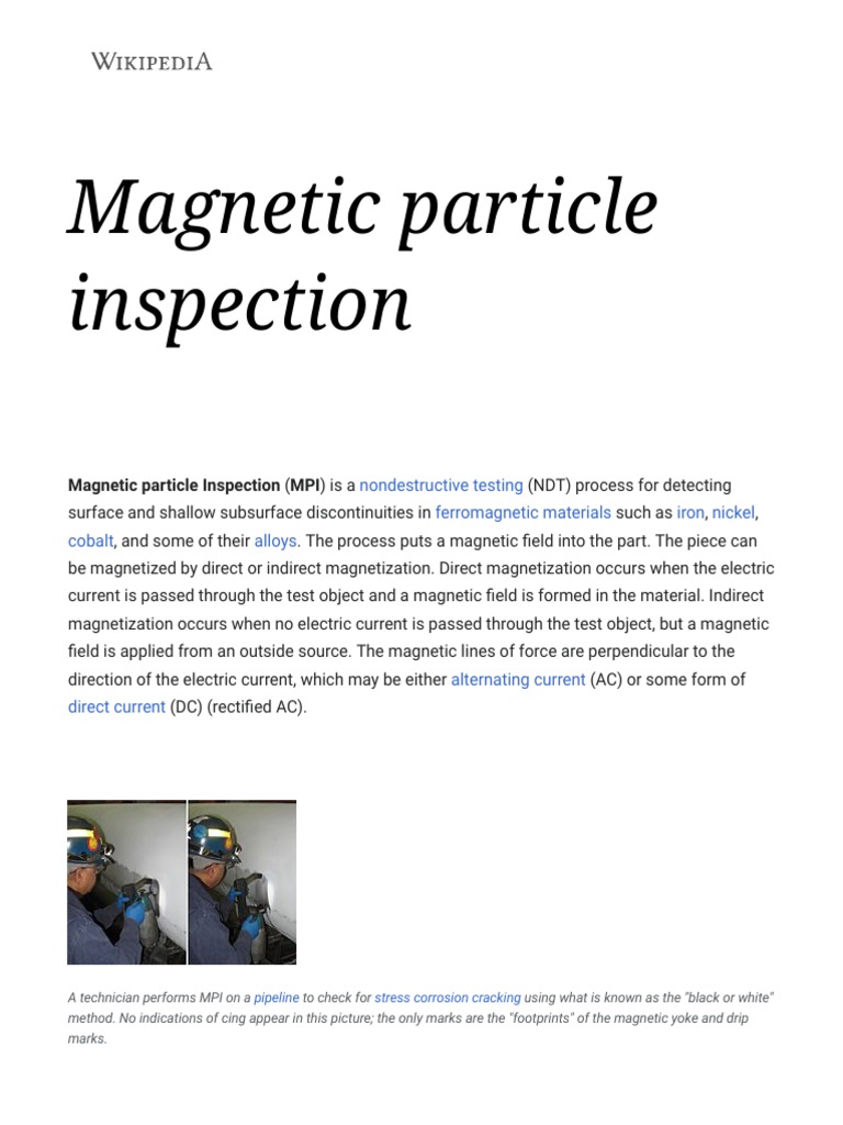 An In-Depth Review of Magnetic Particle Inspection Techniques and ...