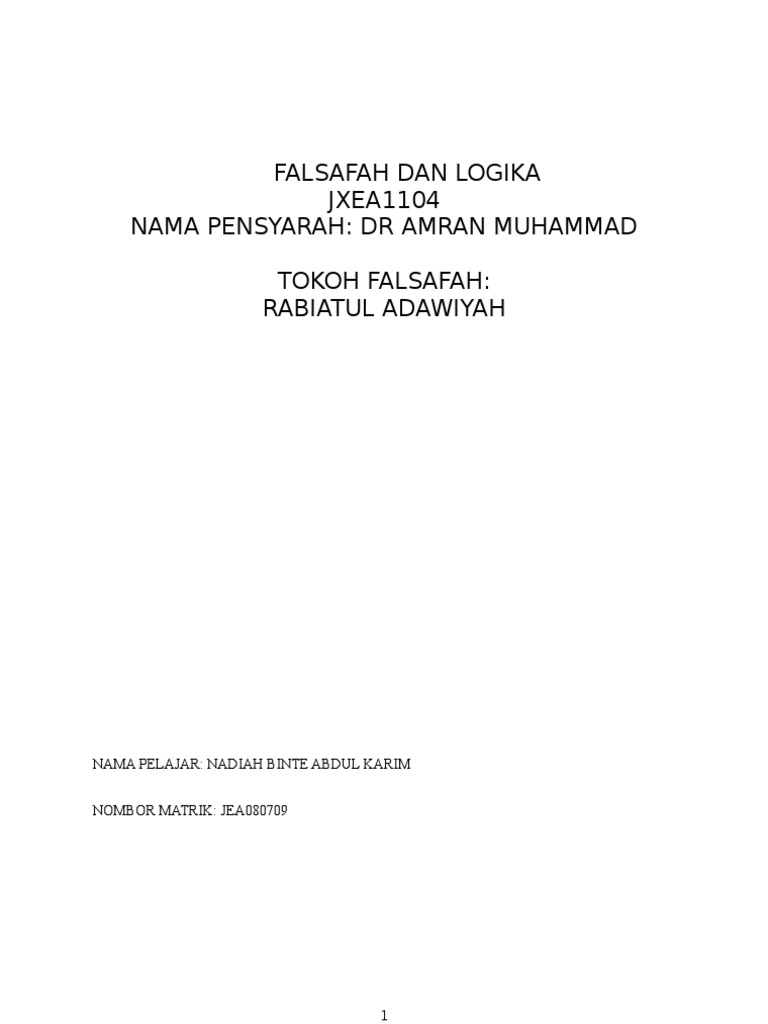 Rabiatul Adawiyah | PDF