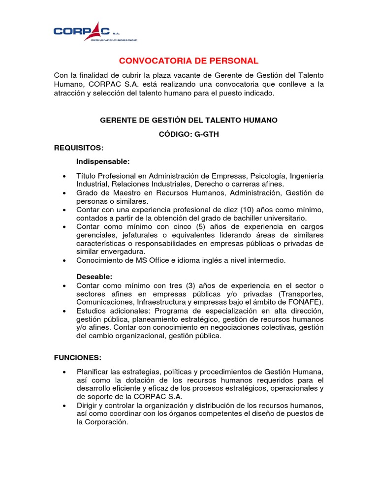 Requisitos de GGTH-1 | PDF | Gestión de recursos humanos | Planificación