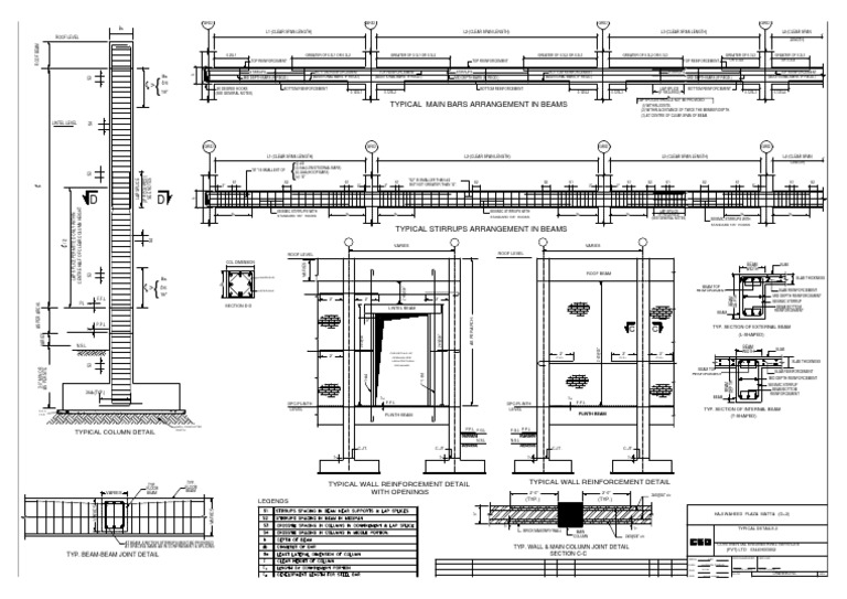 Typical Main Bars Arrangement in Beams | PDF | Structural Engineering ...