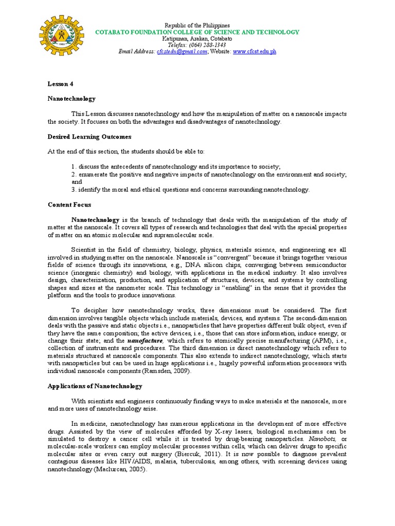 Module 3 Section 4 | Download Free PDF | Nanotechnology | Nanoparticle