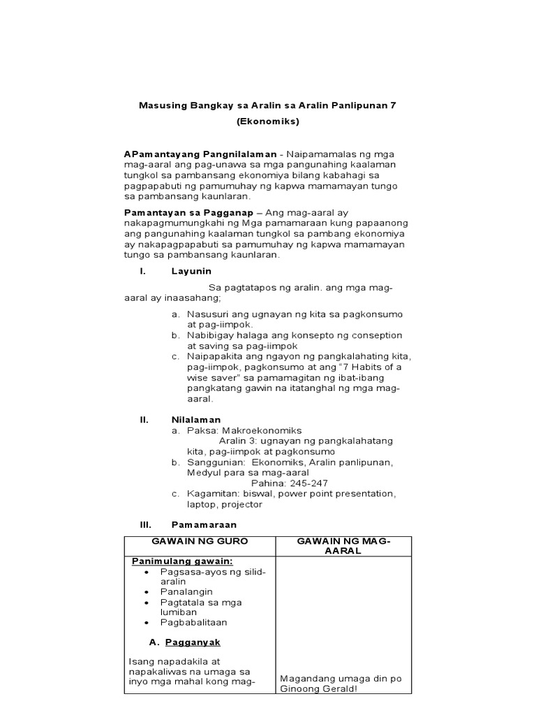 Lesson Plan Grade 7 | PDF