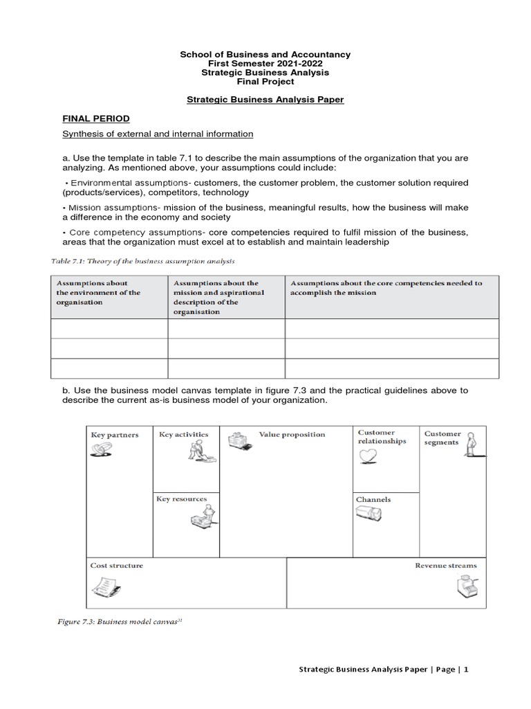 School of Business and Accountancy First Semester 2021-2022 Strategic ...