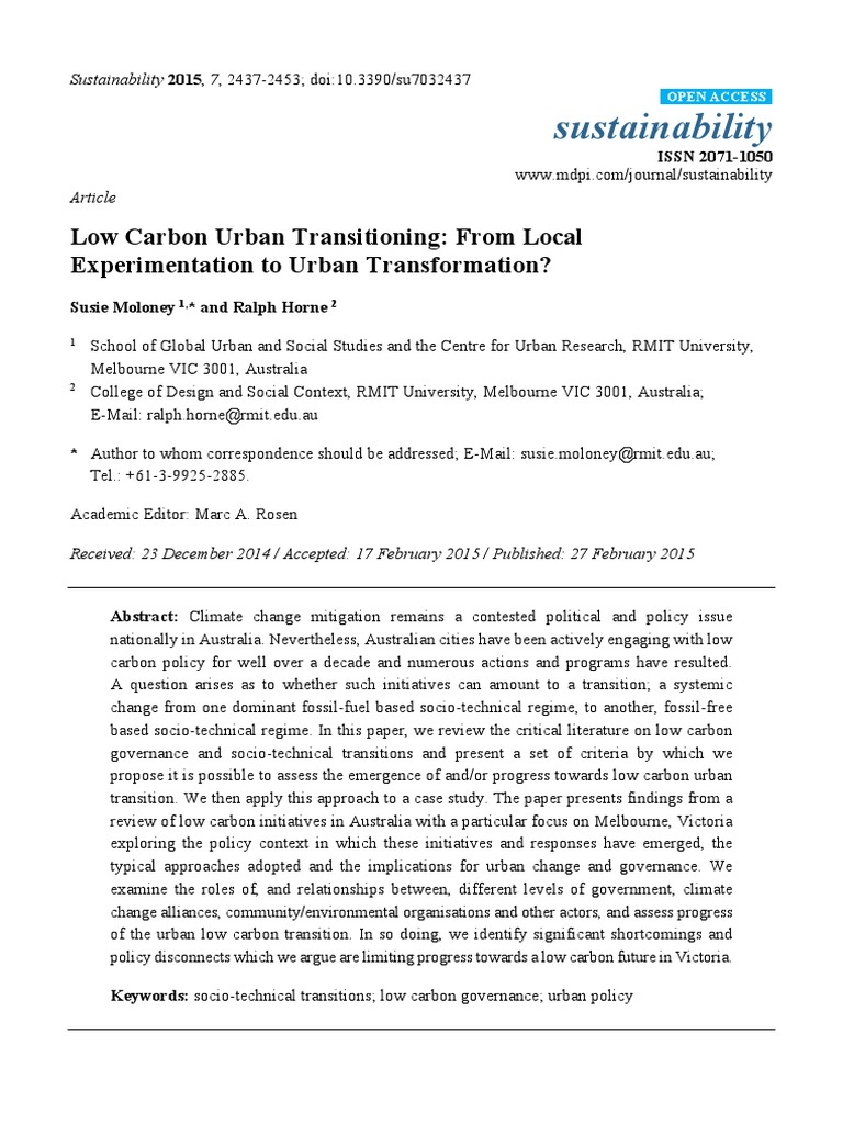 Low Carbon Transitions | PDF | Efficient Energy Use | Low Carbon Economy