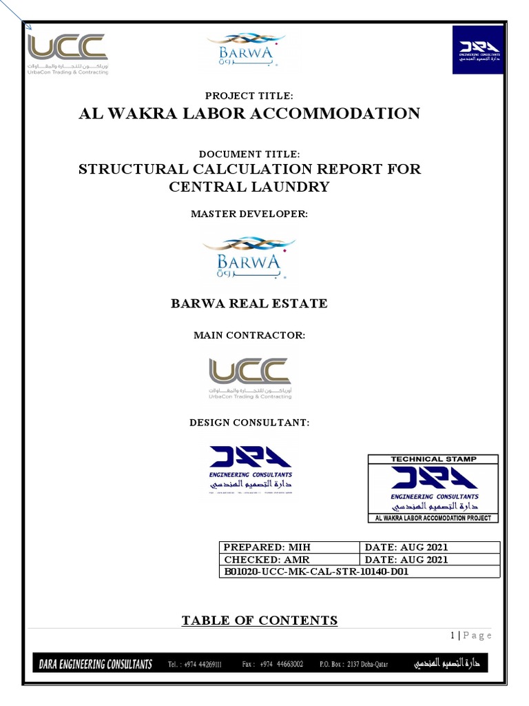 Structural Design Report - CL 315-d01 | PDF | Concrete | Strength Of ...
