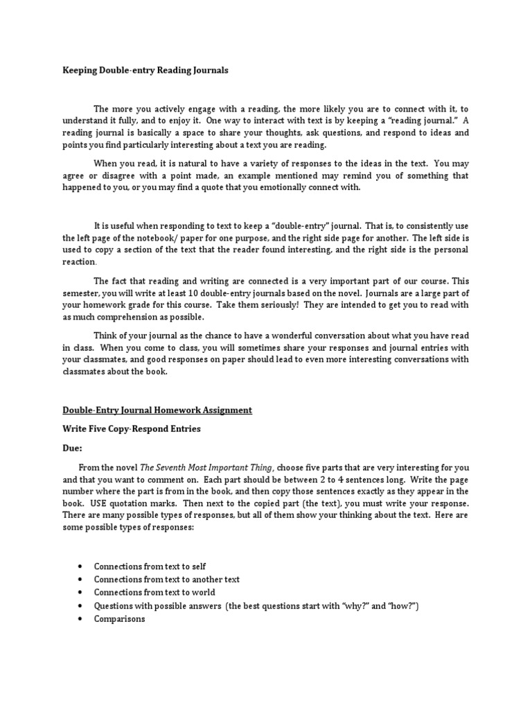 Keeping Double-Entry Reading Journals | PDF | Human Communication ...