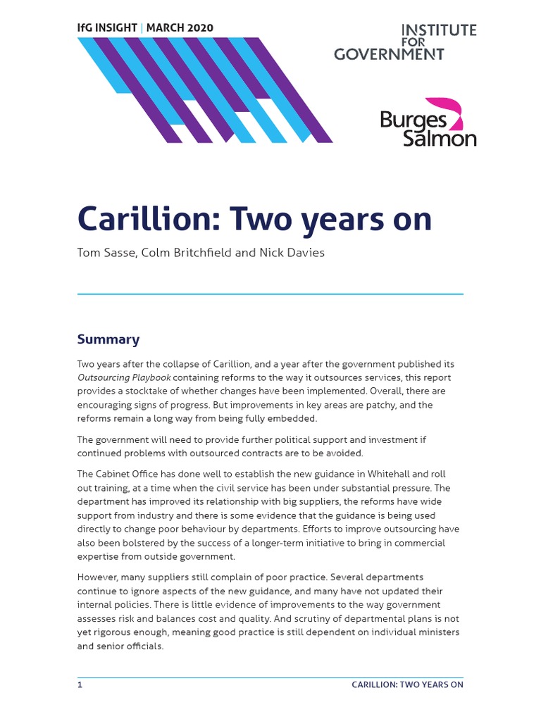 The Collapse of Carillion (Case Study) - Lessons On Due Diligence in ...