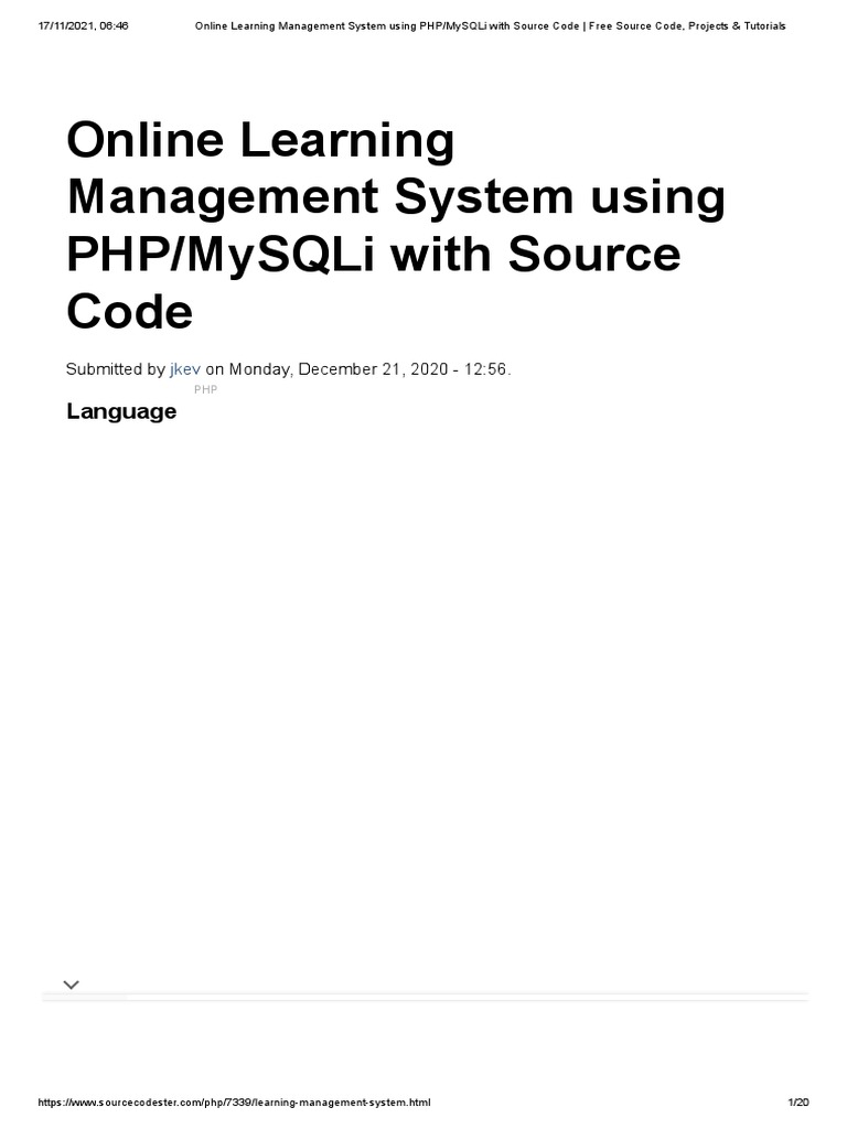 Online Learning Management System Using PHP - MySQLi With Source Code ... Online Learning Management System Using PHP - MySQLi With Source Code ...