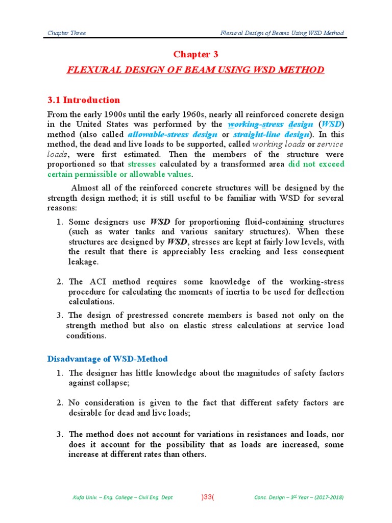 Ch-3 Flexural Design of Beams Using WSD Method | PDF | Strength Of ...
