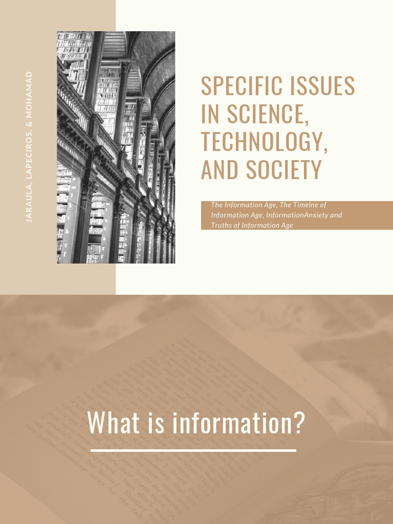 Specific Issues in Science, Technology, and Society | PDF | Writing ...