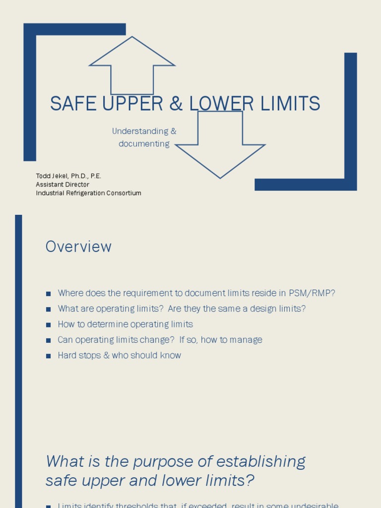 Safe Upper and Lower Limits - Understanding & Documenting | PDF ...