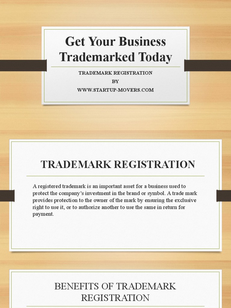 Get Your Business Trademarked Today - Trademark Registration | PDF