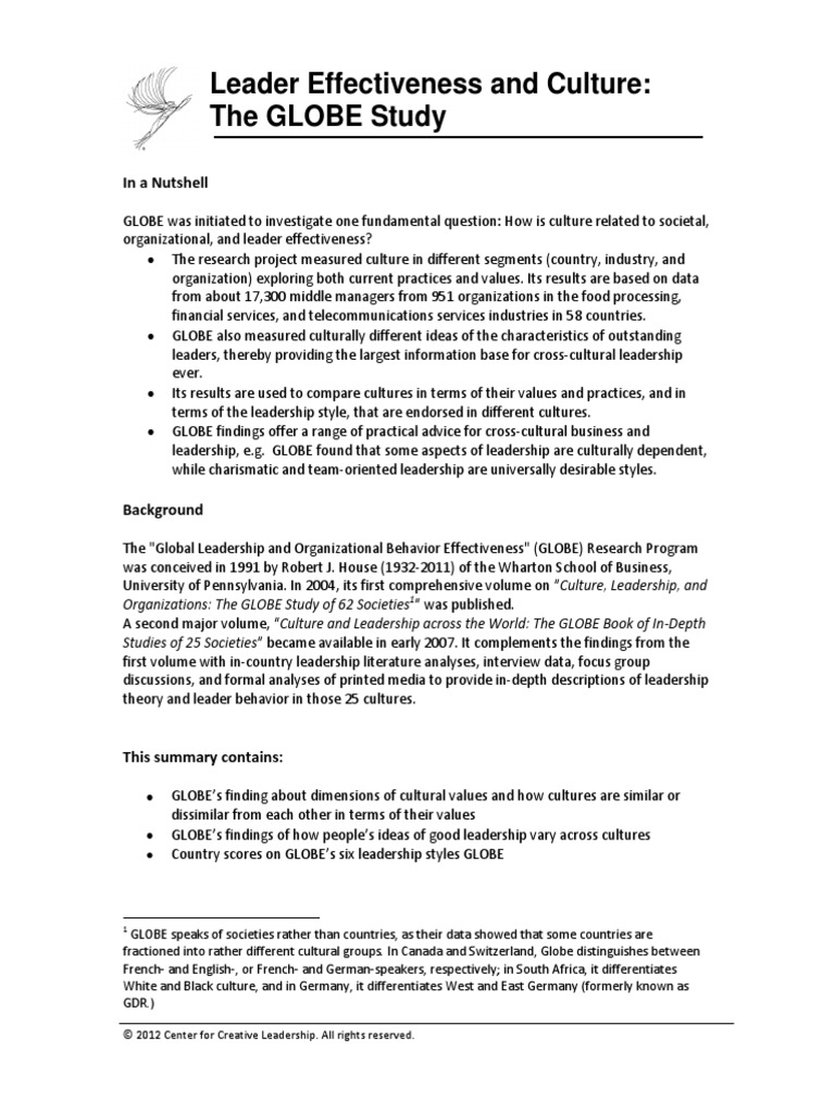 Globe-Study Human Resource Management | PDF | Leadership ...