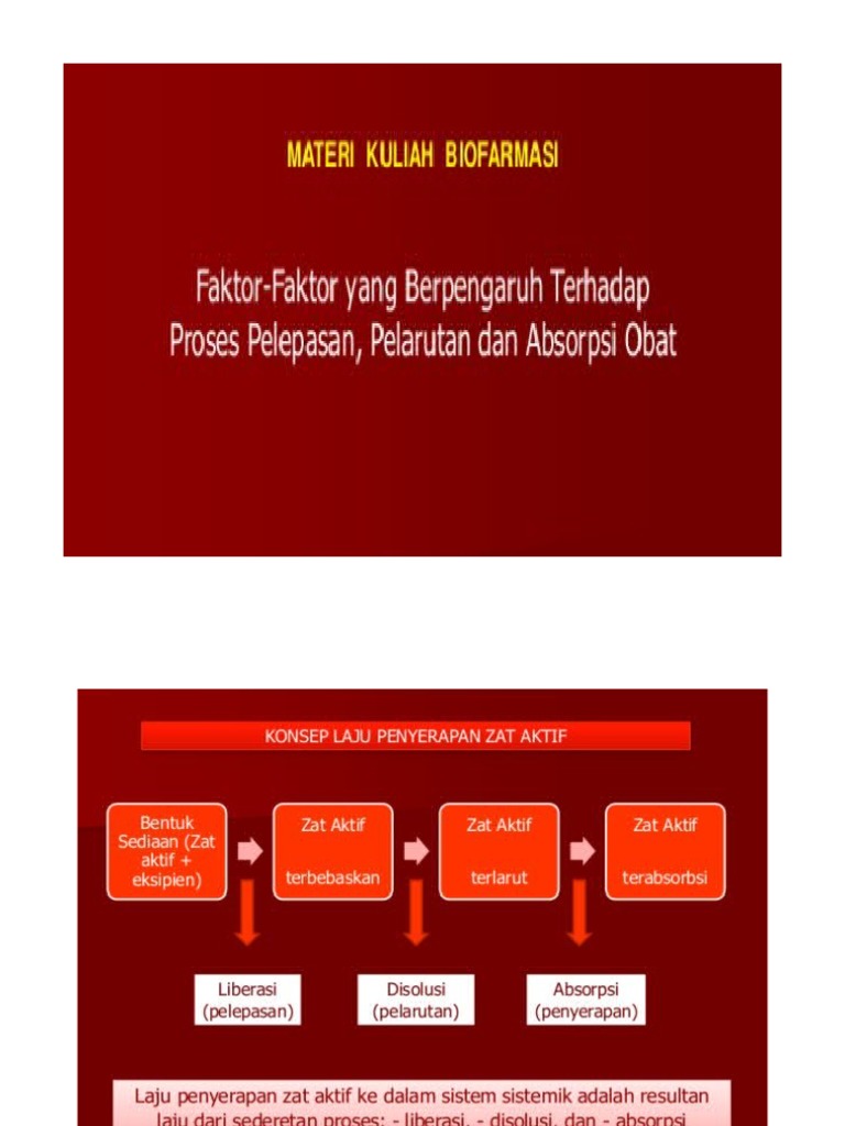 Proses Pelepasan Dan Pelarutan Obat | PDF