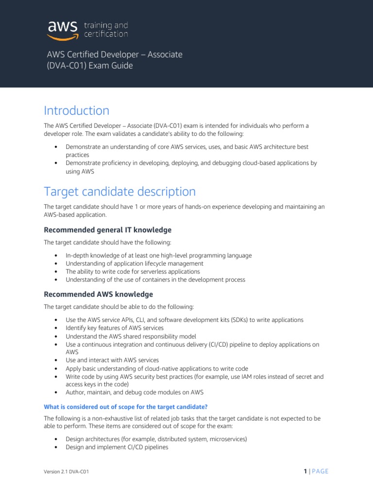 AWS Certified Developer Associate Exam Guide | PDF | Amazon Web ...