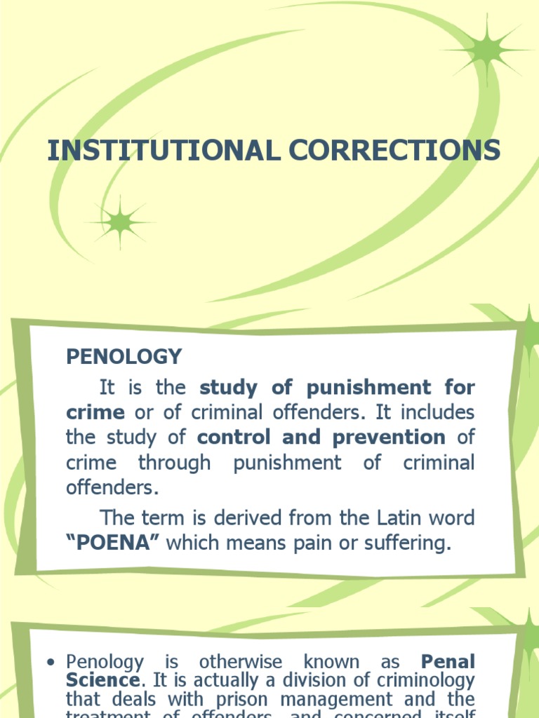 1 - Intro On Institutional Corrections | PDF | Prison | Penology