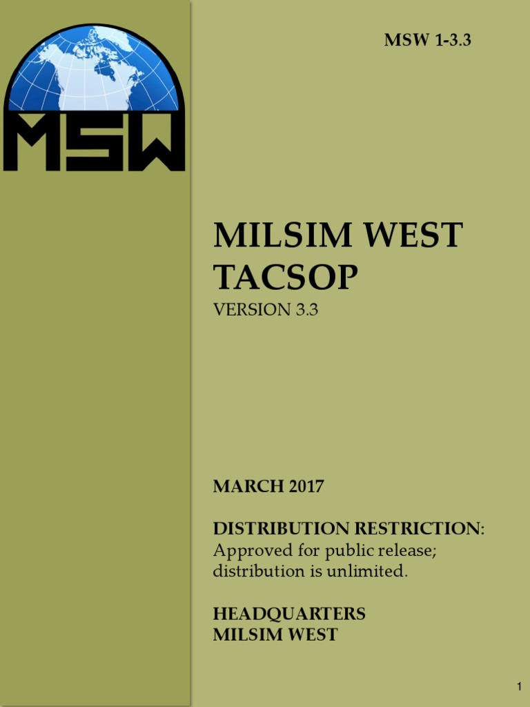 MSW TACSOP v.3.3 | PDF | Tools | Equipment