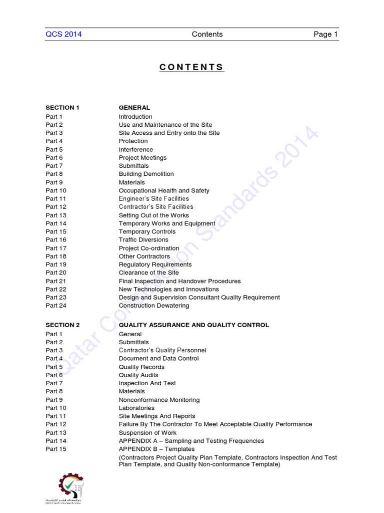 Qatar Construction Standards 2014 | PDF | Specification (Technical ...