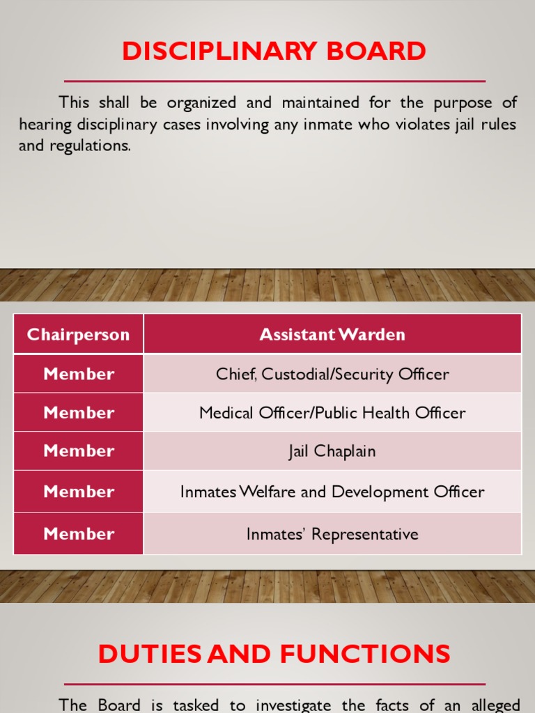 5 - Disciplinary Board Process | PDF | Punishments | Prison