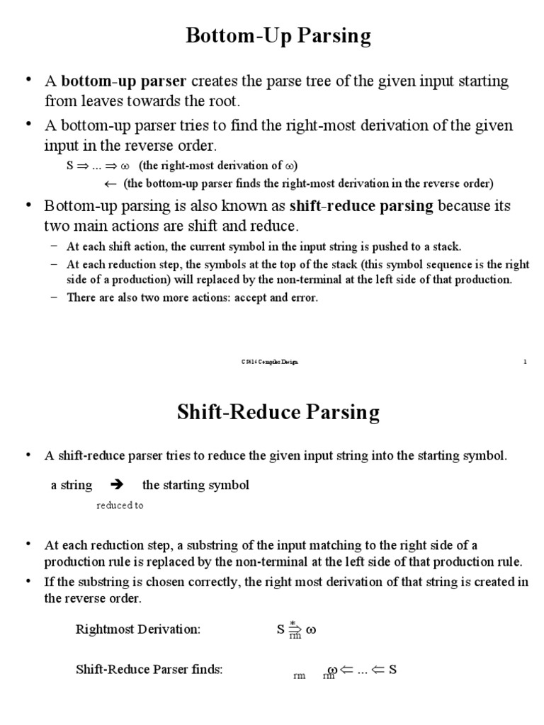 Bottom Up Parser | PDF | Parsing | Formalism (Deductive)