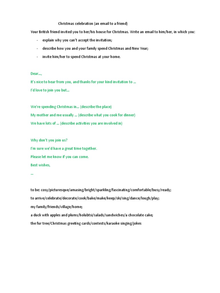 Christmas Celebration (An Email) | PDF | Cooking, Food & Wine | Art