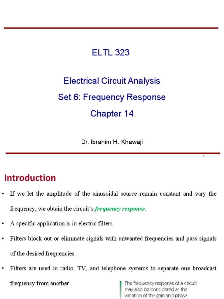 ELTL 323 - Set6 - Frequency Responce (Filters Analysis) - SM | PDF | Electronic Filter ...