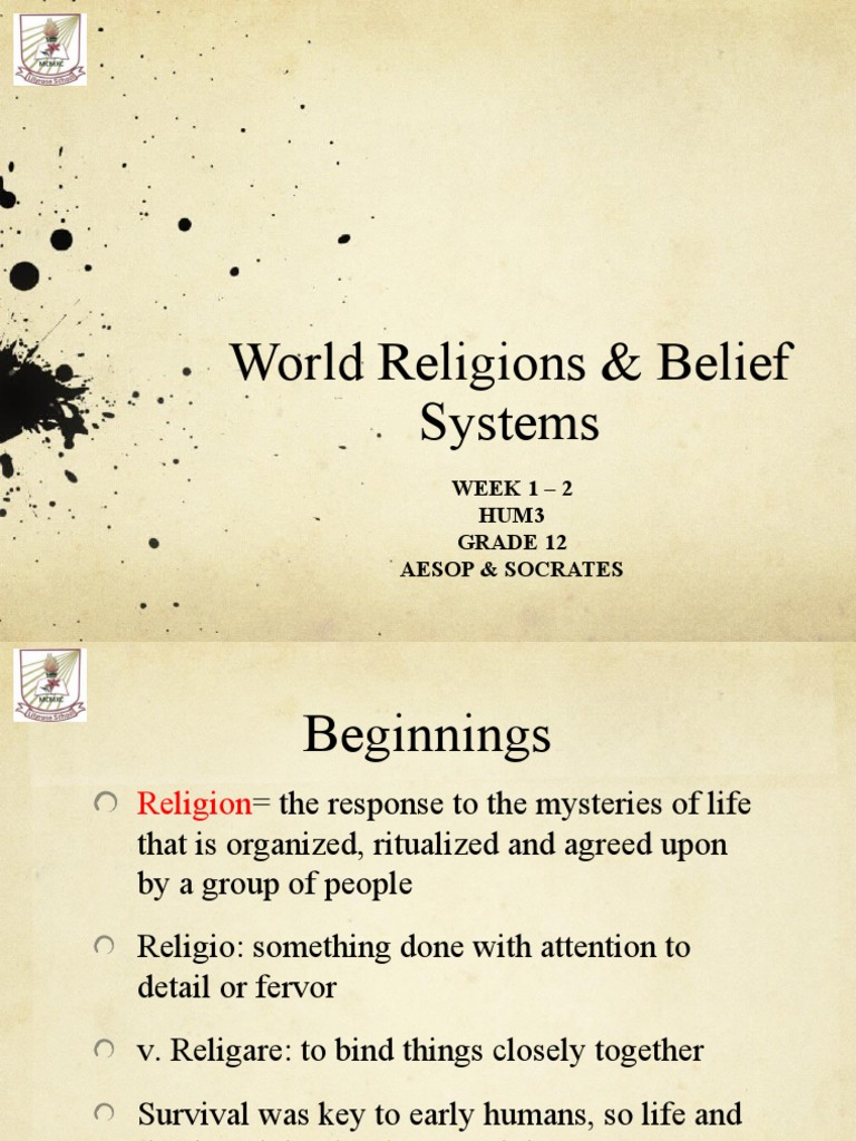 World Religions & Belief Systems: Week 1 - 2 Hum3 Grade 12 Aesop ...