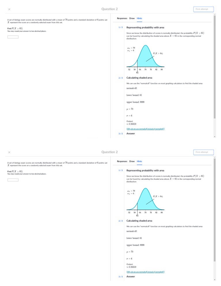 Report: Probability in Normal Density Curves 100%: Ques On 2 | PDF | Normal Distribution ...
