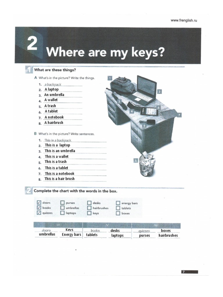 Unit 2 Where Are My Keys Worksheets 1 | PDF