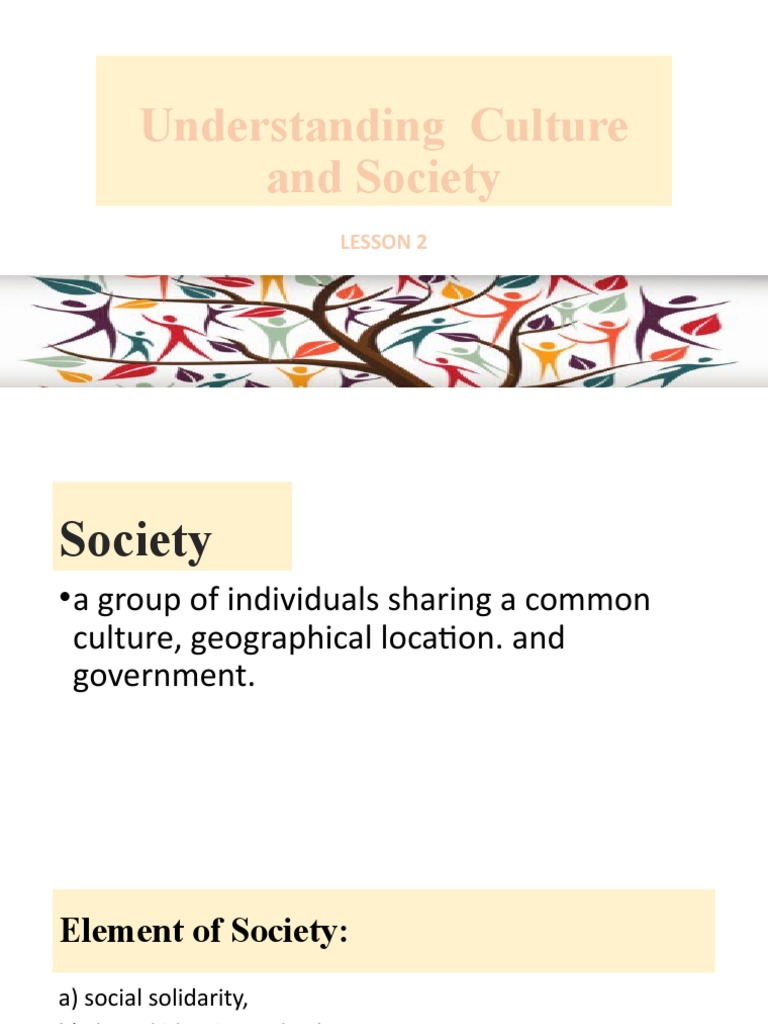 Lesson 2 - Understanding Culture and Society | PDF | Society ...