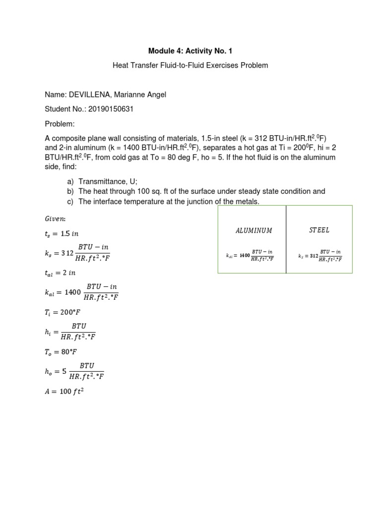 Heat Transfer in Composite Walls | PDF